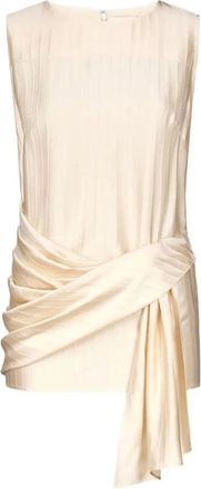 Loulou Studio Femme, Blouses et Chemises, Beige, Taille: 38 FR Fonda Draped Asymmetric Top