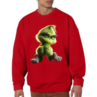 Generic Le Grinch Pull De Noel Homme Drole Moche The Sweat Adulte Sweatshirts zippé Pulls Ugly Famille Vetement Pyjama Noel Femme 2025 Enfant Costume col Rond