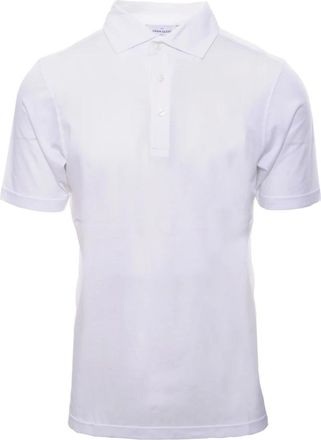Gran Sasso Homme, Tops, Blanc, Taille: L Light Piquet Cotton Polo
