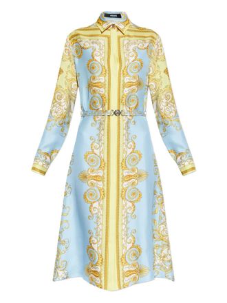 Versace robe mi-longue &agrave; boucle Medusa - Bleu