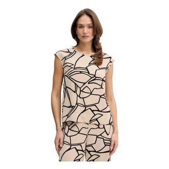 Joseph Ribkoff Abstrakter Print Boxy Top - - Tops - Damen - Beige - S