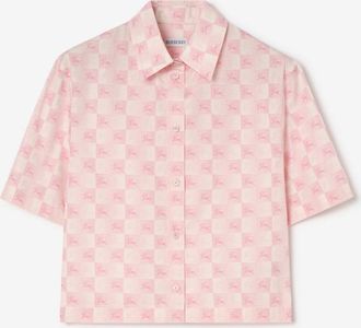 Burberry Chemise courte en coton &agrave; damier EKD, Size: 14