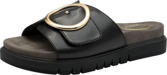 Tamaris Comfort Damen Pantoletten aus Leder Elegant, Schwarz (Black Nappa), 38 EU