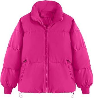 Generic Vestes dhiver courtes pour femmes, manteau bouffant, chaud, isol&eacute;, fermeture &eacute;clair, veste dext&eacute;rieur pour temps froid, l&eacute;g&egrave;re, matelass&eacute;e avec poches