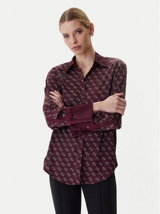 Guess Hemd W4YH47 WF1T2 Dunkelrot Regular Fit