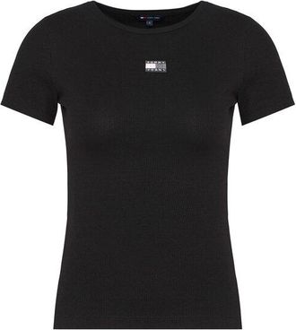 Tommy Jeans T-Shirt DW0DW17881 Schwarz Slim Fit