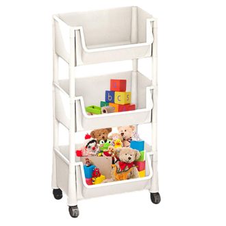 Generico Mit R&auml;dern f&uuml;r Kinder, mobiler Aufbewahrungs-Organizer, Spielzeug-K&uuml;hlschrank f&uuml;r B&uuml;cher, platzsparend, vielseitig einsetzbar f&uuml;r enge R&auml;ume