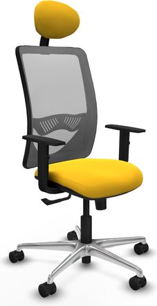 Piqueras y Crespo Arbeitsstuhl mit Zulema-Armlehnen, h&ouml;henverstellbarer Lendenwirbelst&uuml;tze und festem Kopfteil, ausgestattet mit Sincro 3-Positionen und Schneideschaum,