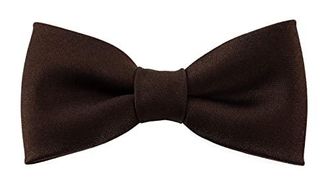 TigerTie Noeud papillon uni pour b&eacute;b&eacute; avec &eacute;lastique de 29 &agrave; 40 cm de tour de cou r&eacute;glable + bo&icirc;te de rangement, marron fonc&eacute;, Fliegengr&ouml;&szlig;e: ca. 7 cm x 3,5 cm