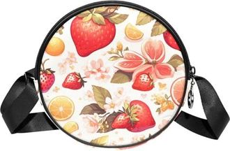 Generic Sac &agrave; bandouli&egrave;re Circle pour femme, petit sac &agrave; bandouli&egrave;re color&eacute; avec fermeture &eacute;clair, bretelles r&eacute;glables, sac &agrave; main rond d&eacute;contract&eacute; pour femme
