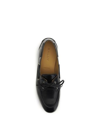 Bally Mens Leather Loafers Plume Black Buffalo