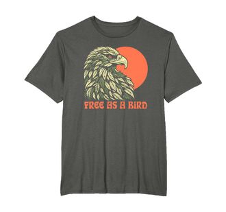 Symbiosis Supply Co. Free As A Bird Abstract Leaf Eagle Vintage Outdoor Art T-Shirt