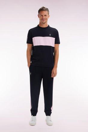 Eden Park Jogging Nouvelle Z&eacute;lande En Molleton Coton Noir Et Rose Coupe D&eacute;contract&eacute;e