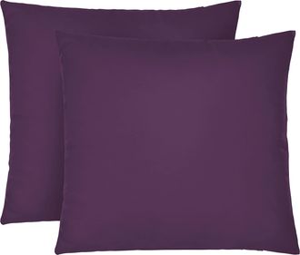 Biberna 0077144 Kopfkissenbezug Feinjersey, gekämmte Baumwolle, superweich 2x 40x40 cm, dunkelviolett