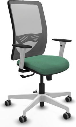 Piqueras y Crespo Gr&uuml;ner B&uuml;rostuhl Zulema mit wei&szlig;en und schwarzen Armlehnen, h&ouml;henverstellbare Lendenwirbelst&uuml;tze, ausgestattet mit Sincro 3 Positionen und Schneidesch
