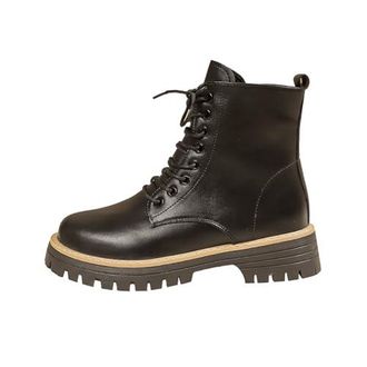 Generic Bottines pour femme &agrave; talon bas et &eacute;pais - &Eacute;l&eacute;gantes - Bout rond - Couleur unie - Antid&eacute;rapantes - Classique - Confortable - Coupe large - Chaussures 