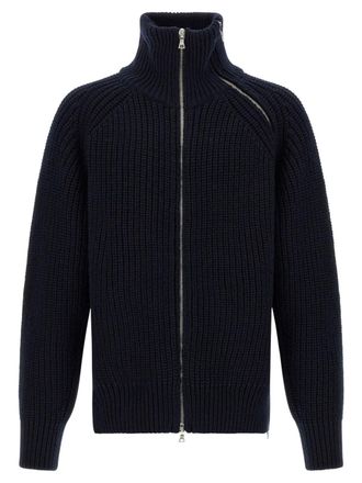 Dries Van Noten Dries van noten Monty Full Full Zip Curtleneck Pull en noir