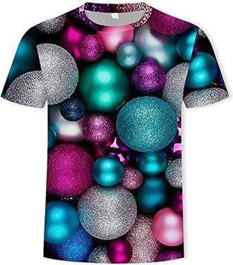 Generic Chemises unisexes &agrave; manches courtes imprim&eacute;es 3D pour adultes, bordeaux, XXL