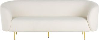 Beliani Sofa Set Sitzgruppe im Art-Déco-Stil mit Sessel Bouclé 6-Sitzer weiß Loen