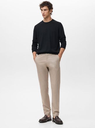 Mango Pantalon Dublino chino slim-fit beige - Homme - 38 - MANGO MAN