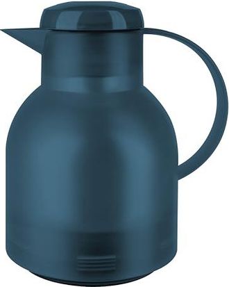 Emsa Samba Isolierkanne, 1 Liter Fassungsverm&ouml;gen, Quick Press Verschluss, 100% dicht, 12h hei&szlig; und 24h kalt, mit Glaskolben, made in Germany, Transluzent/