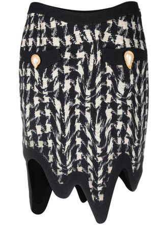 Moschino minijupe en laine &agrave; design asym&eacute;trique - Noir