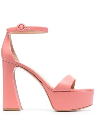 Gianvito Rossi sandales Holly 120 mm &agrave; plateforme - Rose