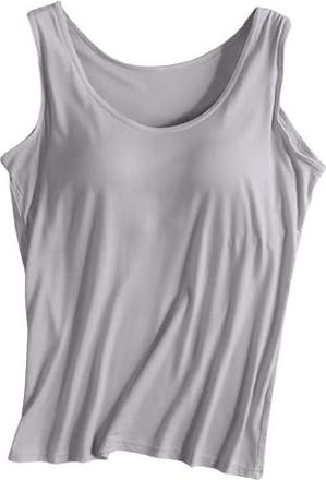 Generic D&eacute;bardeur athl&eacute;tique int&eacute;gr&eacute; pour femme - Sans armatures - Sans manches - Avec soutien-gorge int&eacute;gr&eacute; - Col rond - Pour l&eacute;t&eacute; - Tendance - Pour le sport