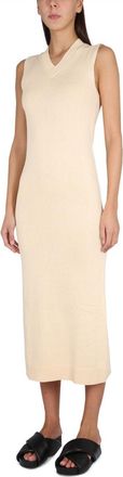 Aspesi V-Neck Cotton Dress - Ivory