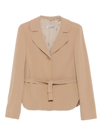 Jil Sander veste ceinturée en laine mélangés (années 2000) - Tons neutres
