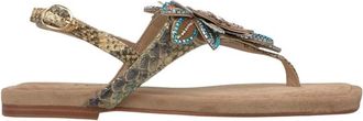 Alma En Pena Alma EN Pena, Femme, Chaussures, Beige, Taille: 39 EU Sandale Plate en T avec D&eacute;tail de Fleur