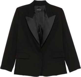 Federica Tosi Blazer &agrave; revers en pointe - Femme - Vestes - Noir - Taille: 40 FR