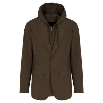 A|X Armani Exchange Sweat Blazer mit herausnehmbarem Brustteil und Kapuze - - Jackets - Herren - Gr&uuml;n - M