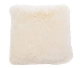 Gözze Wohnkissenhülle, Kunstfell in edler Pelzoptik, Design Eisbär, 50 x 50 cm - Cremeweiß/Beige