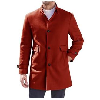 Generic Manteau Long Homme,Produit masculin Manteau dhiver &eacute;l&eacute;gant en laine longue veste mode confortable et chaud pour homme - Classique intemporel et raffin