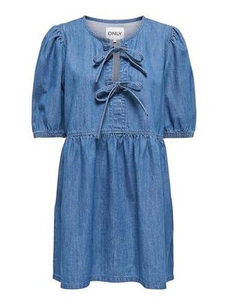 Only ONLCLARA Robe Courte en Jean pour Femme, Denim Bleu m&eacute;dium, L