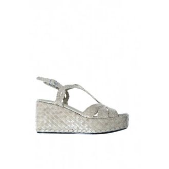 Pons Quintana Gewebte Ledersandale - - Shoes - Damen - Grau - 36 EU