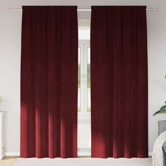 vidaXL Rideaux 2 pcs Rouge bordeaux 140 x 260 cm Velours Vidaxl