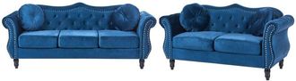 Beliani Sofa Set 5-Sitzer SKIEN Samtstoff Marineblau