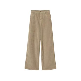 Twinset Pantalon large en velours c&ocirc;tel&eacute; - Femme - Pantalons - Beige - Taille: 40 FR