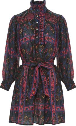 Antik Batik Robe Tamir Cr&ecirc;pe de Coton Brod&eacute;e Antik Batik