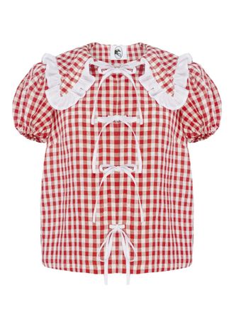 Sleeper haut de pyjama à carreaux - Rouge