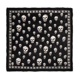 Alexander McQueen Pleated Skull Scarf - - Accessories - Damen - Schwarzk - ONE SIZE
