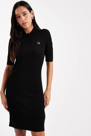 Fred Perry Robe en maille c&ocirc;tel&eacute;e - Noir
