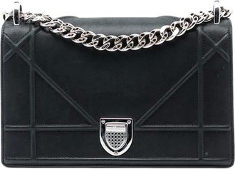 Dior 2015 Small Lambskin Diorama Flap crossbody bag - Schwarz