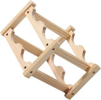 BESPORTBLE Toyvian Holz Weinregal mit Platzsparender Weinflaschenhalter Nat&uuml;rlicher Weinst&auml;nder f&uuml;r Rotwein Elegantes Flaschenregal im Europ&auml;ischen Stil Stabiler