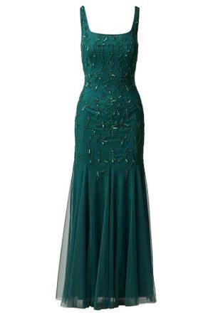 Adrianna Papell Abendkleid Bead Mesh Long Dress Zartes, mit Blumenmotiven besticktes, &auml;rmelloses Abendkleid