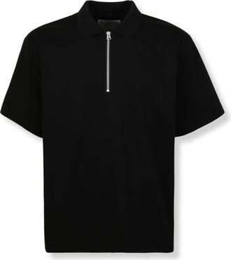 sacai Homme, Tops, Noir, Taille: XL Polo zipp&eacute;