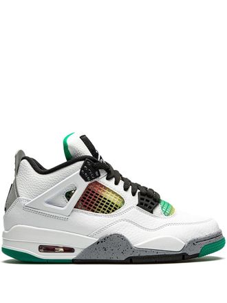 Nike Jordan baskets mi-montantes Air Jordan 4 Retro rasta - lucid green - Blanc