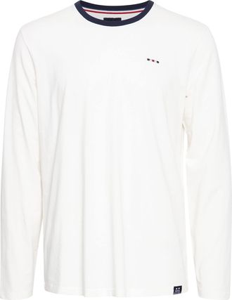 FQ1924 FQDilan Herren Longsleeve Langarmshirt Shirt mit Rundhals-Ausschnitt, Größe:XXL, Farbe:Cloud Dancer (114201)